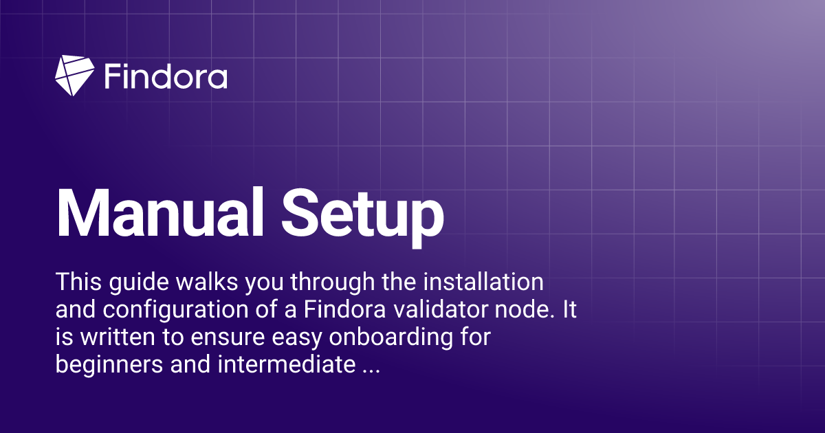 Manual Setup | Findora Wiki